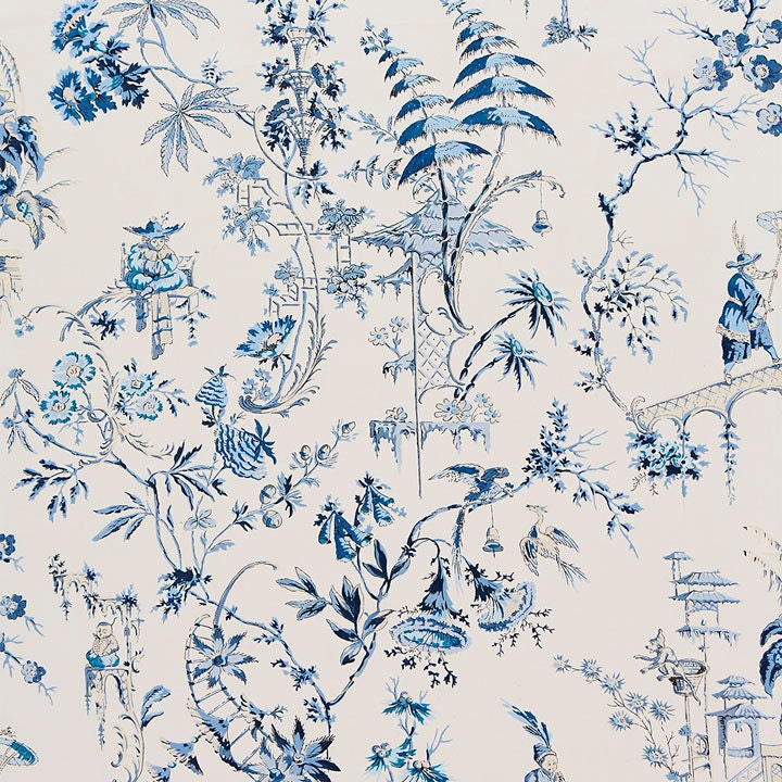 SCALAMANDRE CHINOISERIE Pagoda Toile Fabric 10 yards China