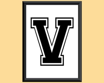 Varsity v letter | Etsy