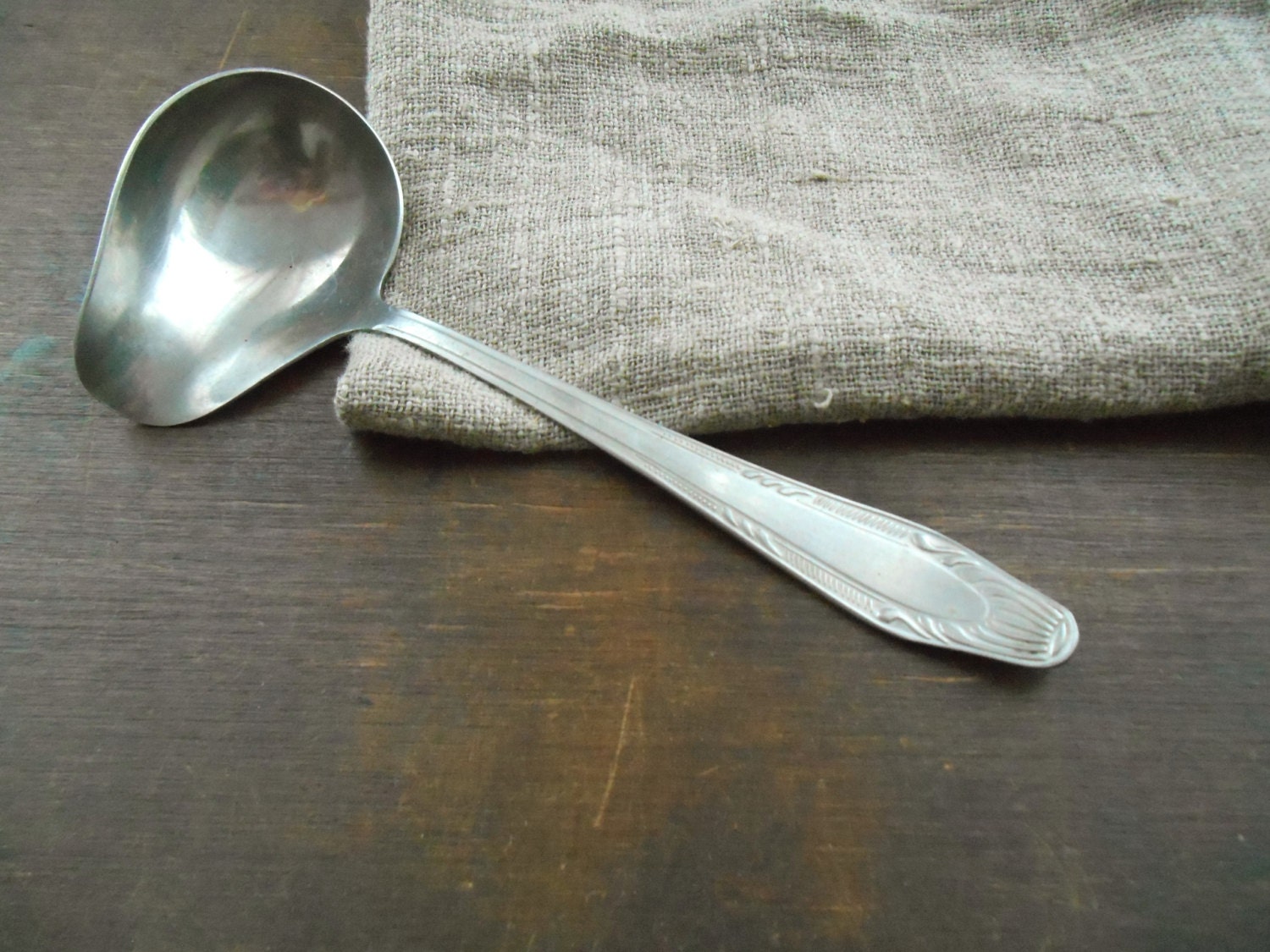 Vintage Soviet sauce spoon Gravy ladle USSR era Soviet Union Stainless ...