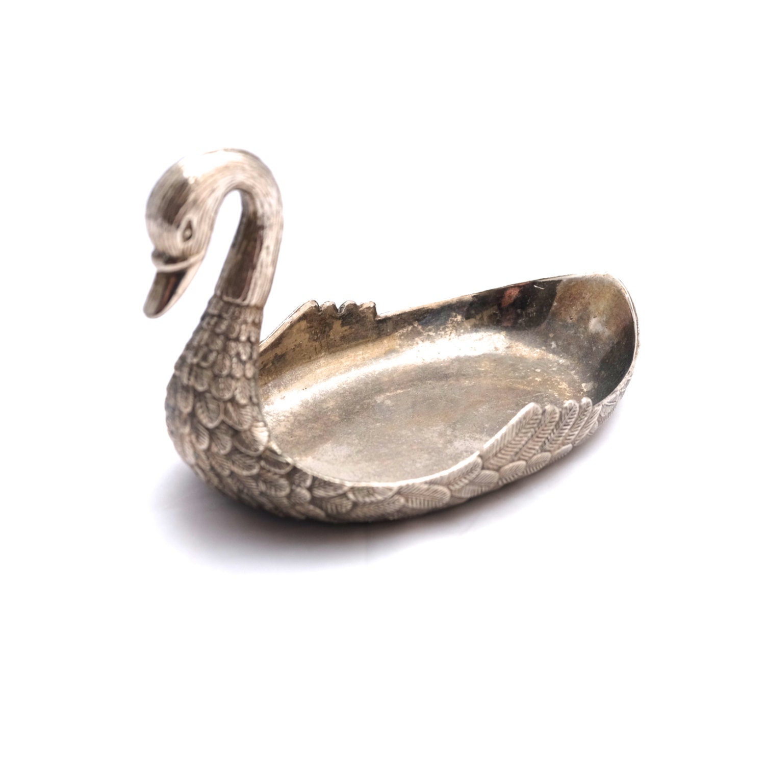 Vintage Silver Plated Swan Dish , Silver Serving Bowl, Silver Swan Soap ...