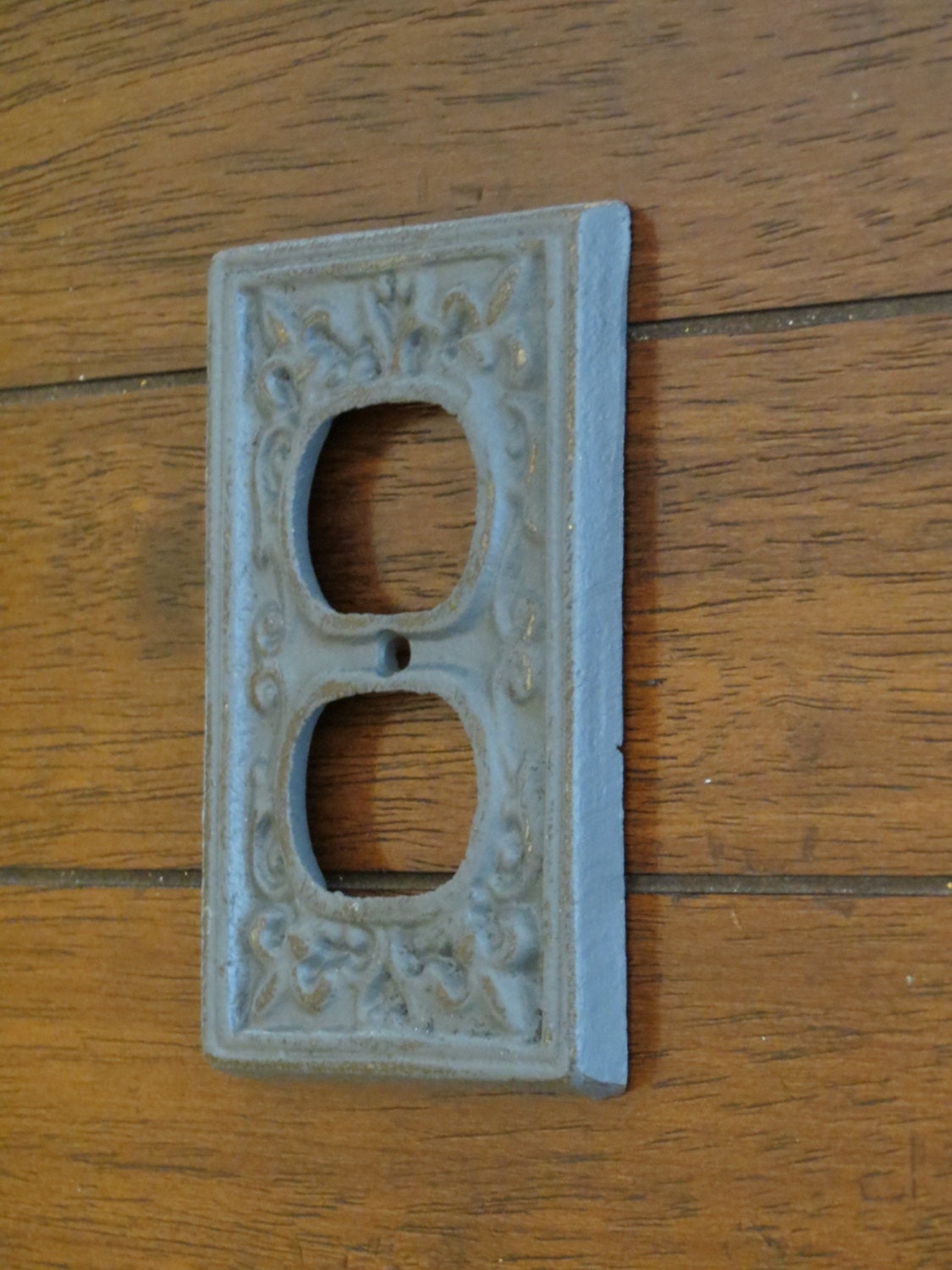 Dark Grey Decorative Electrical Outlet Plate by VeritasInspired