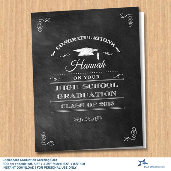 Congratulations Graduate Chalkboard Greeting by StarStreamDesign