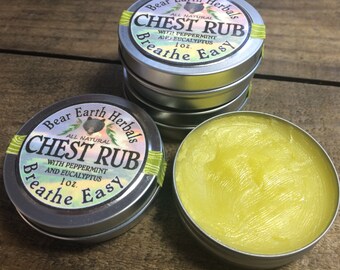 Items similar to Chest Rub, Mentholated Salve, 4 oz. on Etsy