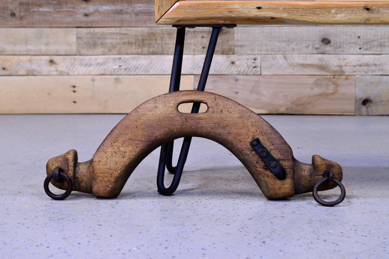 Vintage Goat Yoke Antique Wood And Iron Yoke Small Primitive