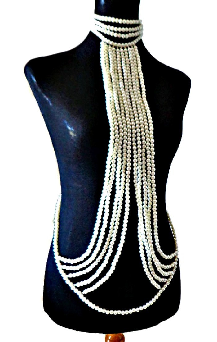 Glass Pearl Body Beads Body Pearls Body Chain by KheperaAdornments
