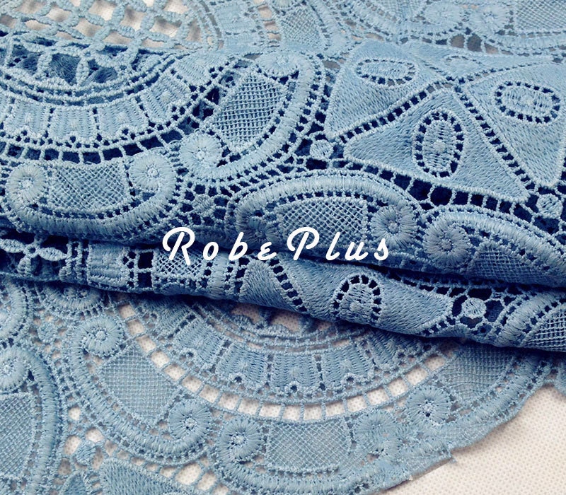 Blue Lace Fabric Blue Lace Fabric Embroidered Lace