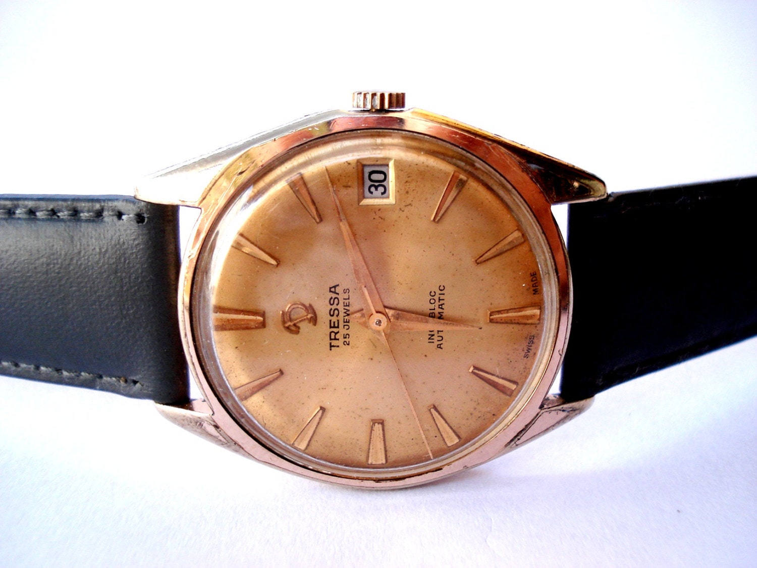 Vintage Watch Swiss TRESSA Automatic 25 Jewels 1950c Men 34mm Working Case Micron Gold – Haute Juice