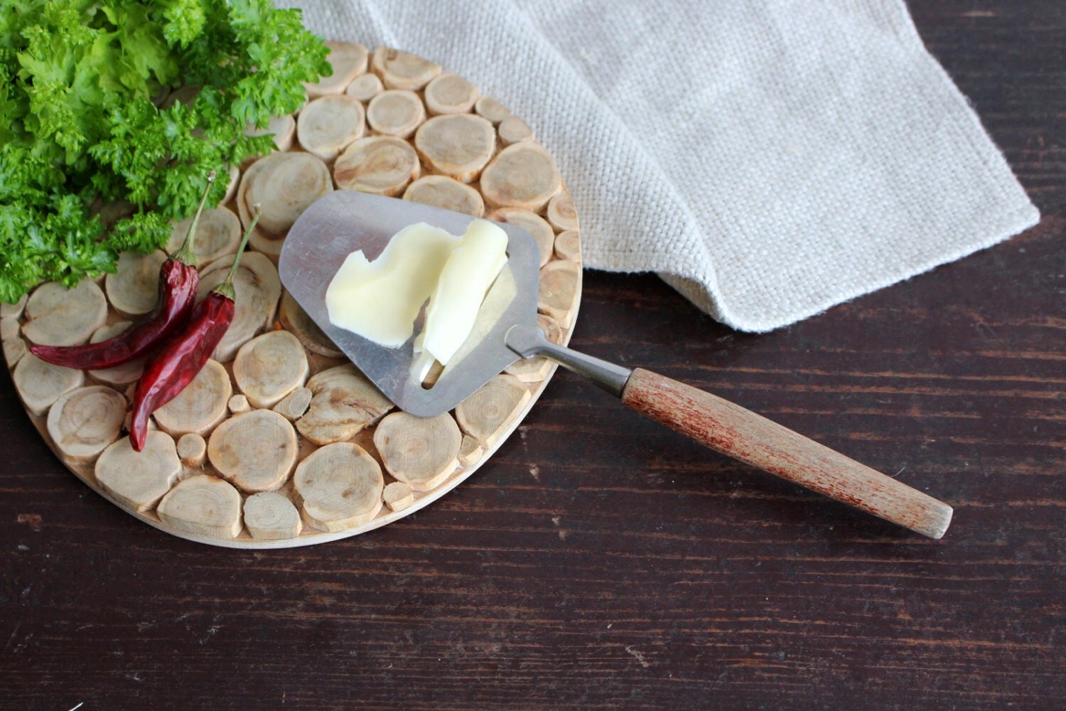 Vintage Cheese Slicer Swedish Cheese Knife Rustic Tableware