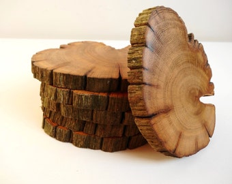 Popular items for wood slice coasters on Etsy