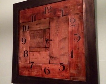 Wood slab wall clock | Etsy