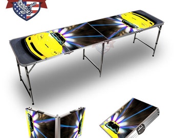 Plain White Tailgate Table 8 Ft Tailgate by AllAmericanTailgate