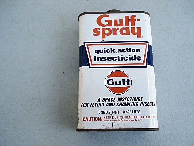 Gulf-spray insect Spray Can Gulf Vintage Metal Can
