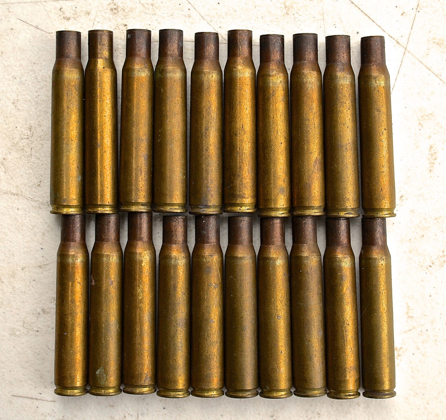 Twenty 30-06 Once Fired 1952 Military Brass Ammo Casings