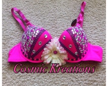 Popular items for rhinestone rave bra on Etsy