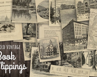 4 Digital Vintage Book Covers INSTANT DOWNLOAD Antique