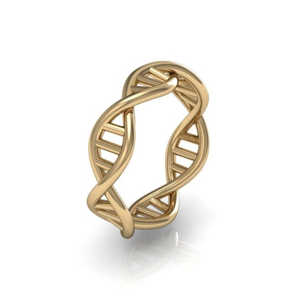 DNA Ring 14K Yellow Gold DNA Eternity Band by Majesticjewelry99