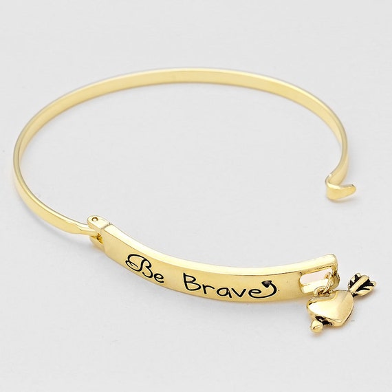 Be Brave Bracelet slogan jewelry be brave heart charms