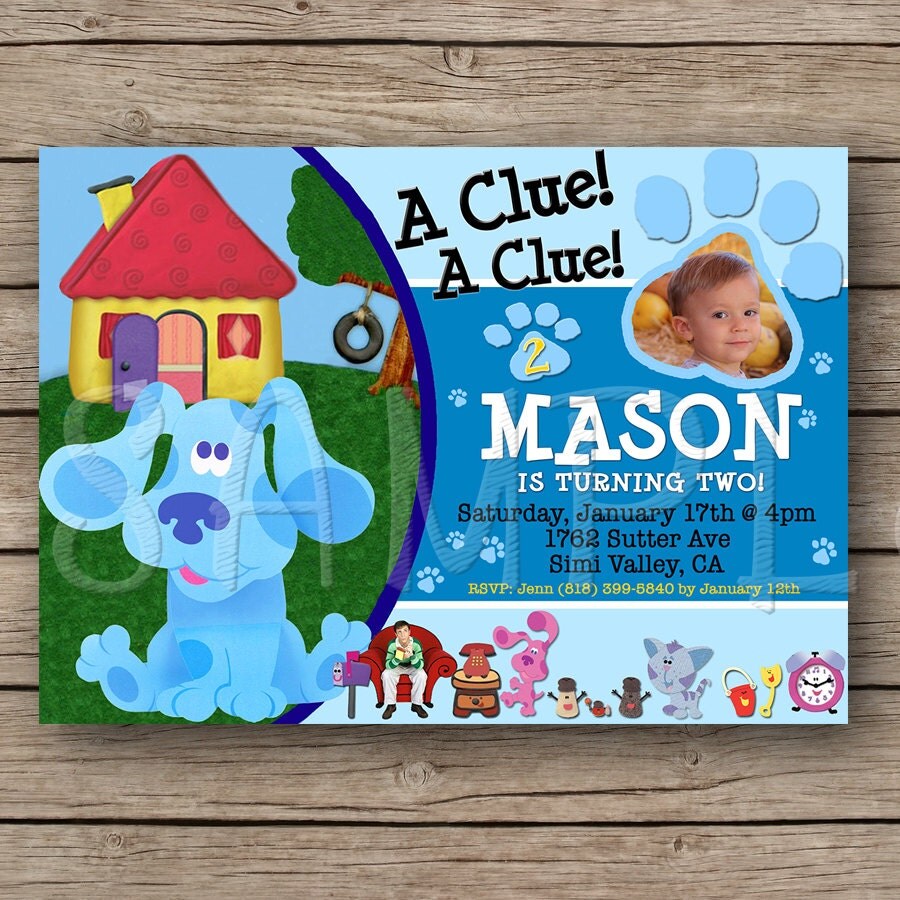 Dinywageman Blues Clues Birthday Invitations Printable