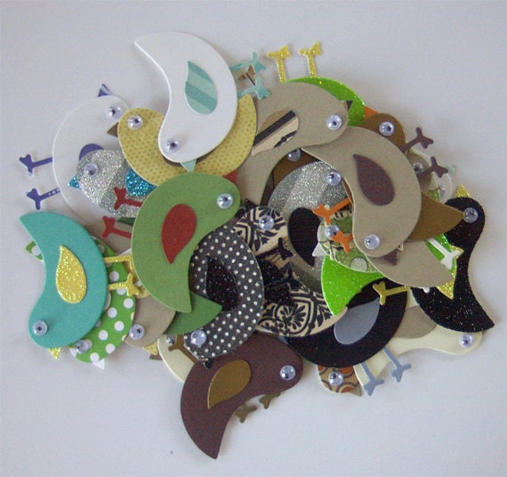 Die Cut Birds Variety of Colors and Textures