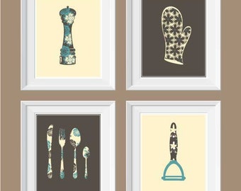 SALE !!! Kitchen collection wall art,kitchen decor,retro print,kitchen ...
