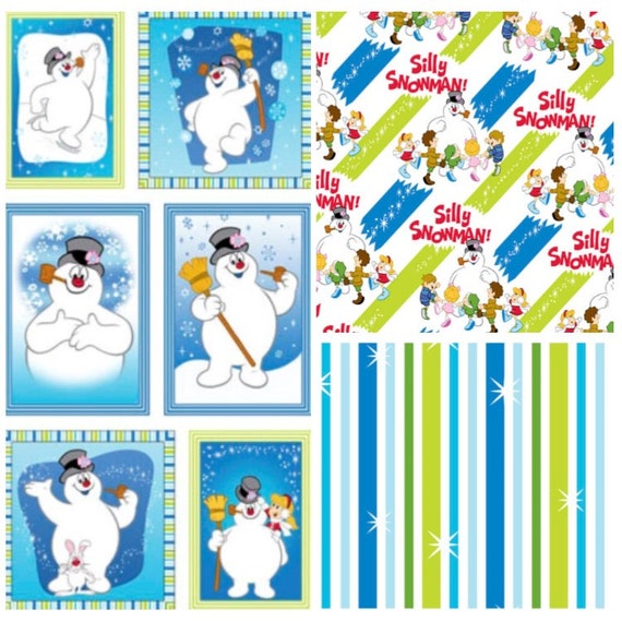 Frosty The Snowman Fabric Silly Snowman Fabric Panel Christmas Fabric ...