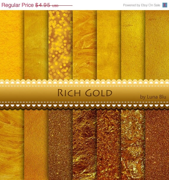 New Item added to my shop:Gold Digital Paper: “Gold Textures” rich gold ...