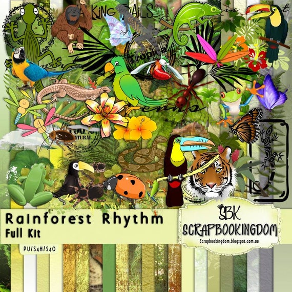 Digital Scrapbooking kit RAIN FOREST Rhythm by Scrapbookingdom
