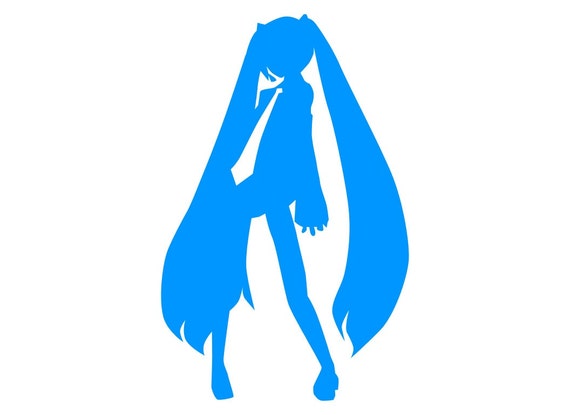 Items similar to Hatsune Miku Silhouette Paper Ephemera Stencil Cut Out ...
