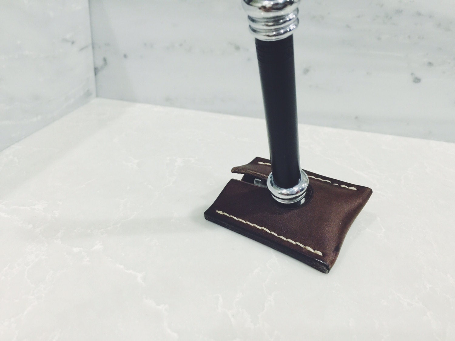 Handmade Safety Razor Cover / Sheath Wet Shaving Dark Brown