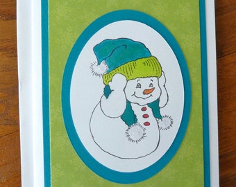Snowman card | Etsy