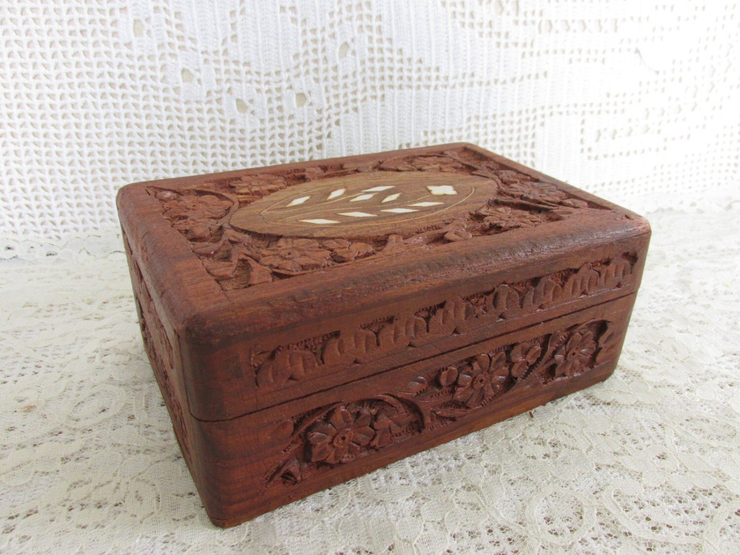 Vintage wood box button Organizer, craft supplies, sewing notions box ...