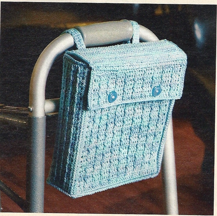 Walker or Wheelchair Tote Crochet Pattern Accessory Bag P-205