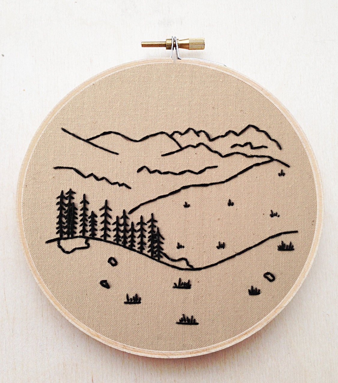 CLEARANCE Forest Mountain Tree Landscape Hand Embroidery