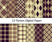 Popular items for tartan digital paper on Etsy