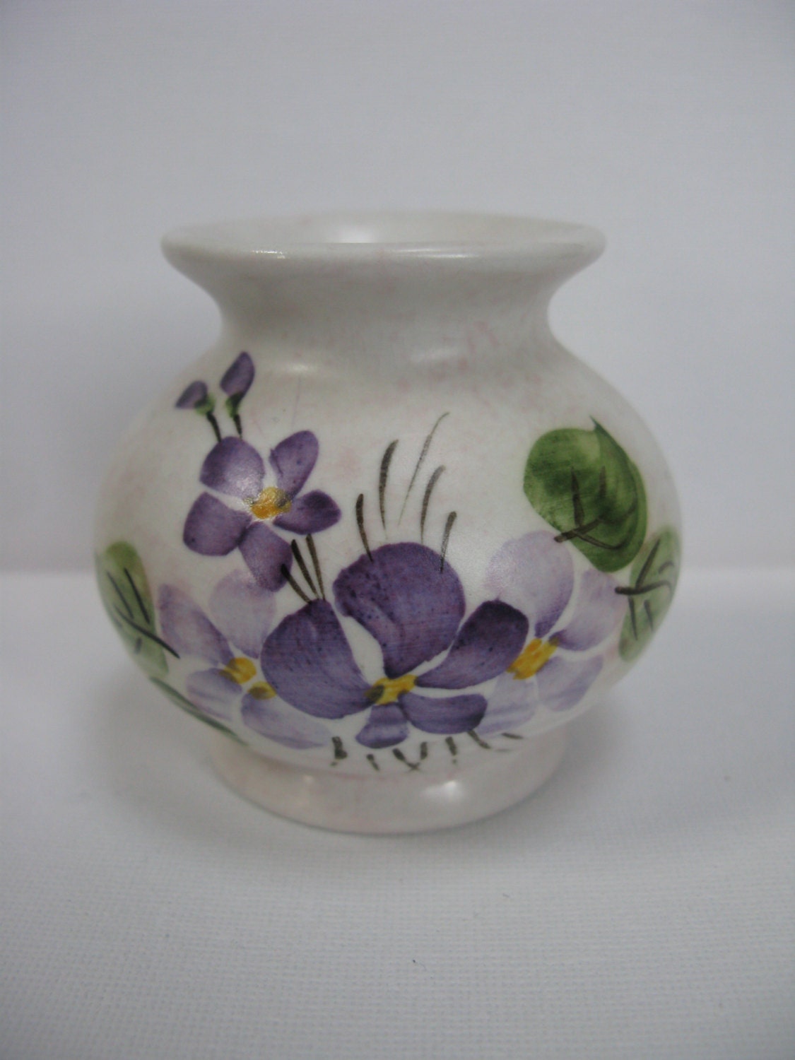 Pansy Pottery Vase Small Pansy Vase Pansy Flower Shabby