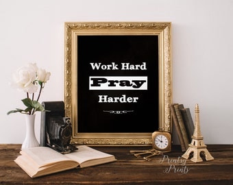 Work hard pray hard | Etsy