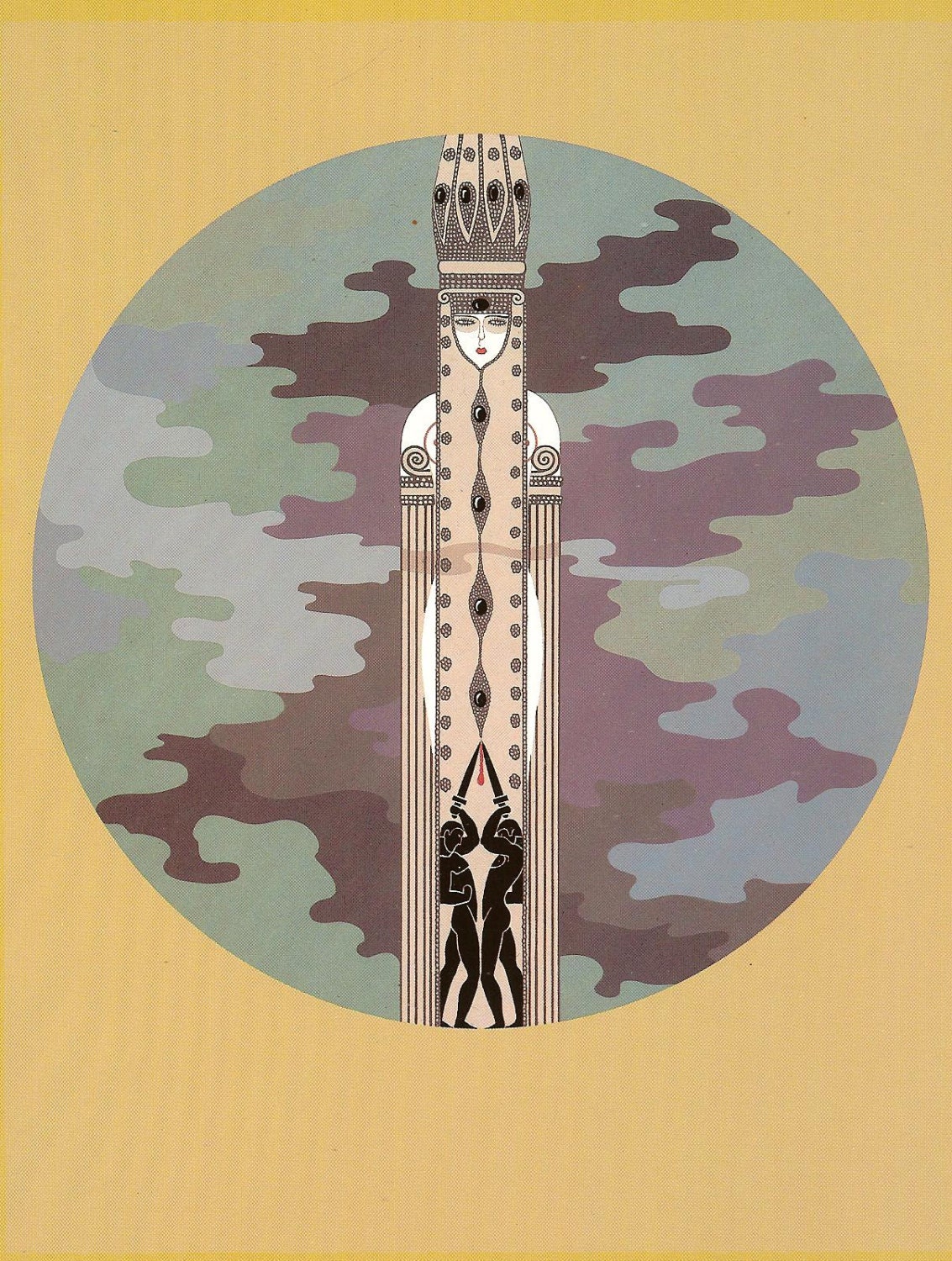 1982 Erte Art Deco Double Sided Print The by printsandpastimes