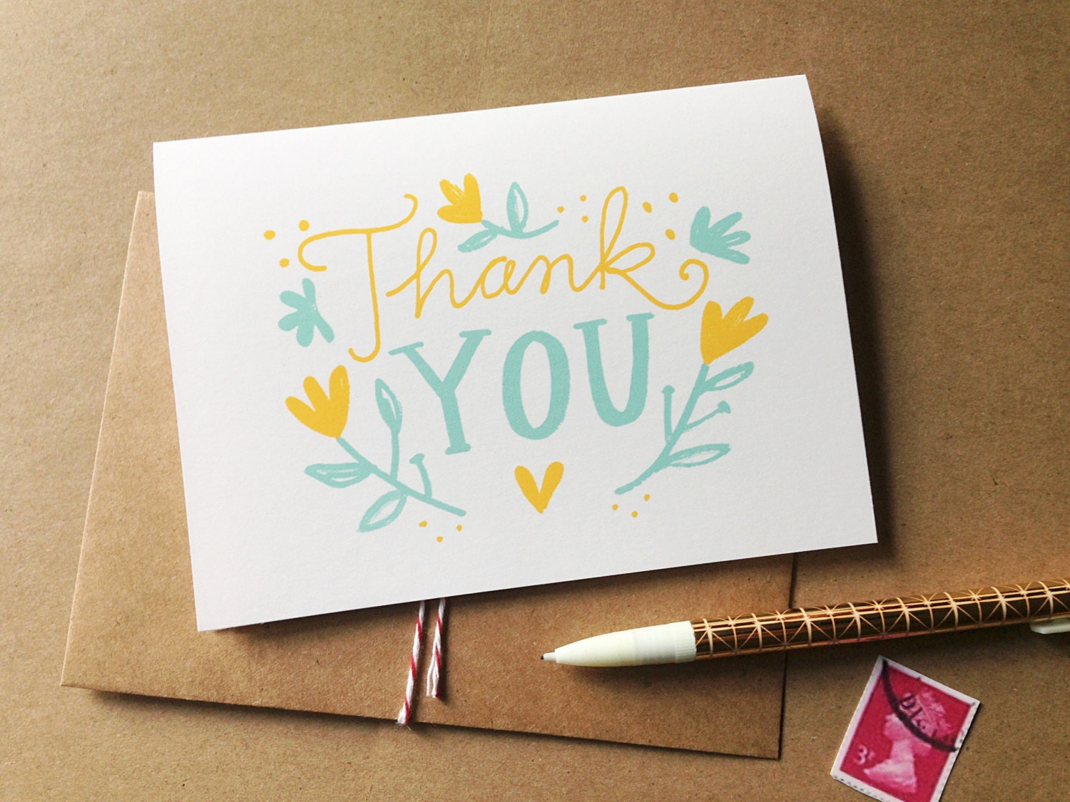 Thank You Card Yellow