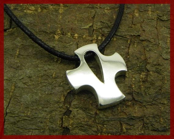 Croce uncinata ciondolo in Argento 925