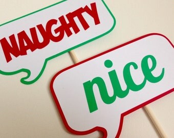 Naughty and Nice Photo Prop Signs Christmas Photo Props