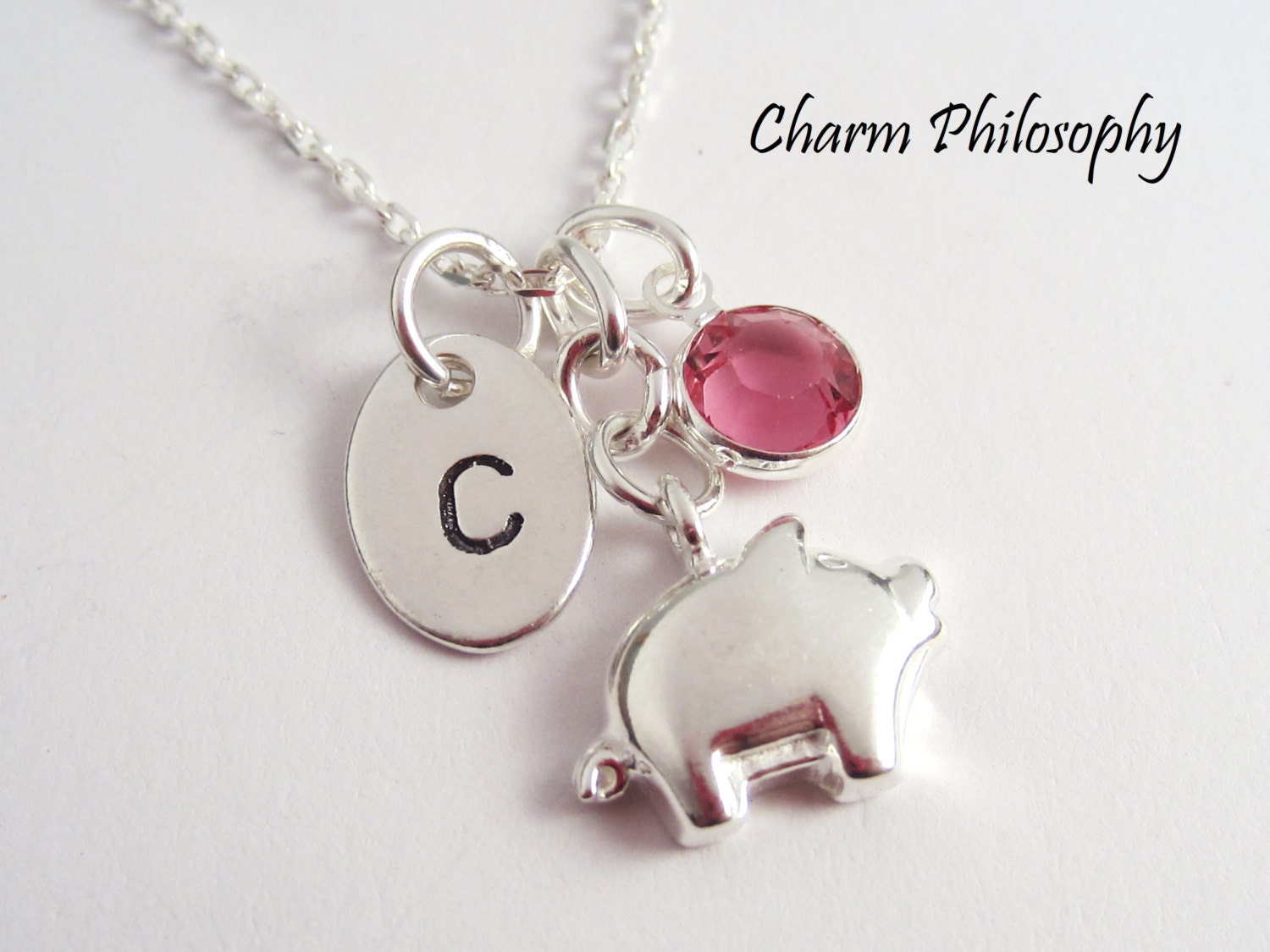 Pig Charm Necklace Kids Jewelry Piglet Necklace for Girls