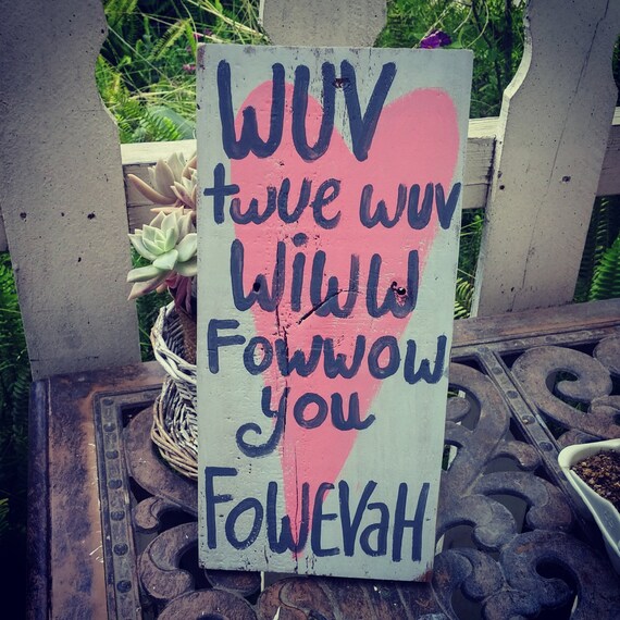 Items similar to Princess Bride Twue Wuv Wood Pallet Sign on Etsy