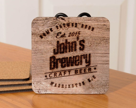 Personalized Beer Coasters set of 4