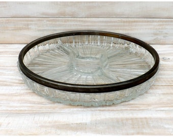 Glass divided dish | Etsy