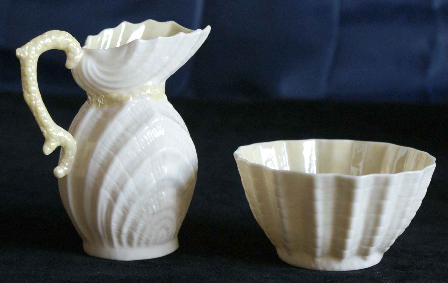 Belleek Shell Pattern Creamer/Milk jug and Sugar Bowl – Haute Juice