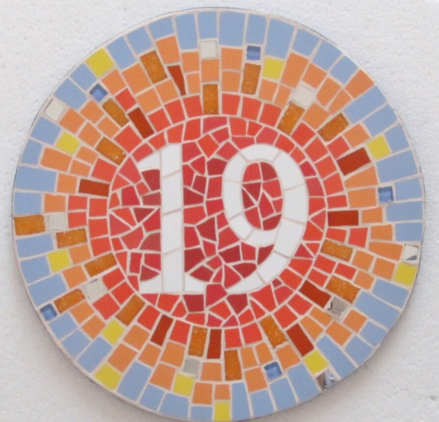 Mosaic house number made to order with variety of sizes