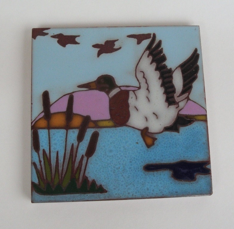 Vintage Mallard Duck Trivet Terracotta Tile by Arius Tile Co. Santa Fe ...