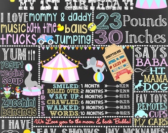 Chevron Polka dot Birthday chalkboard for by CustomPrintablesNY