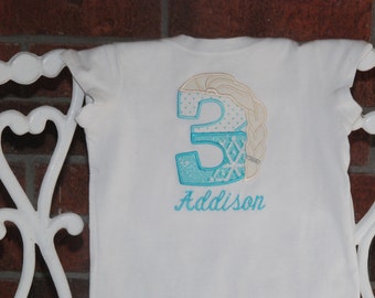 Elsa Birthday Applique Shirt! Baby/Toddler/Girl Elsa Applique Number ...