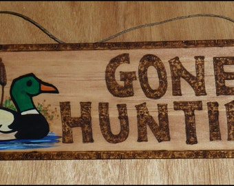 Gone hunting sign | Etsy
